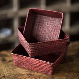 Hand Woven Basket Nesting Trays Set of 3 | Antique Farmhouse