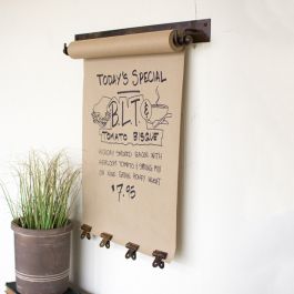Hanging Note Roll Wall Board With Brass Clips | Antique Farmhouse