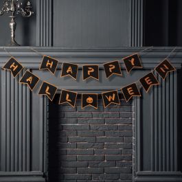 Happy Halloween Metal Pennant Banner | Antique Farmhouse