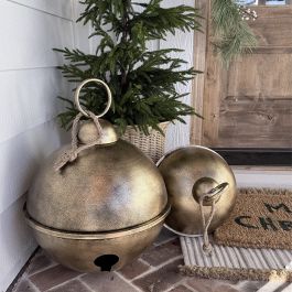 LARGE Decorative Jingle Bell Set of 2 | Antique Farmhouse