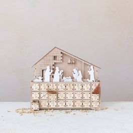 LED Laser Cut Wood Nativity Advent Calendar | Antique Farmhouse