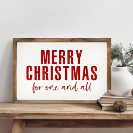 Merry Christmas For One And All White Wall Art | Antique Farmhouse