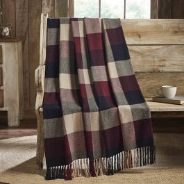 Primitive Country Rustic Check Throw Blanket | Antique Farmhouse