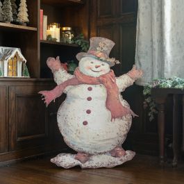 Retro Snowman Metal Dummy Board | Antique Farmhouse