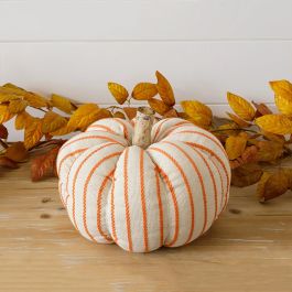 Striped Knit Decorative Pumpkin 8 Inch | Antique Farmhouse