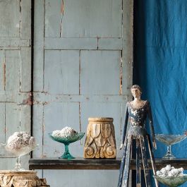 Tall Carved Pillar Base Riser | Antique Farmhouse