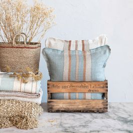 Tattered Edges Striped Throw Pillow | Antique Farmhouse