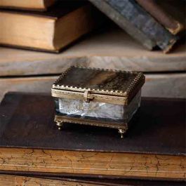 Vintage Inspired Mirrored Square Trinket Box | Antique Farmhouse