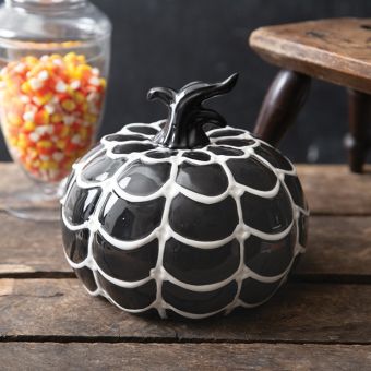 Spooky Ceramic Decorative Halloween Pumpkins Set of 3 | Antique Farmhouse