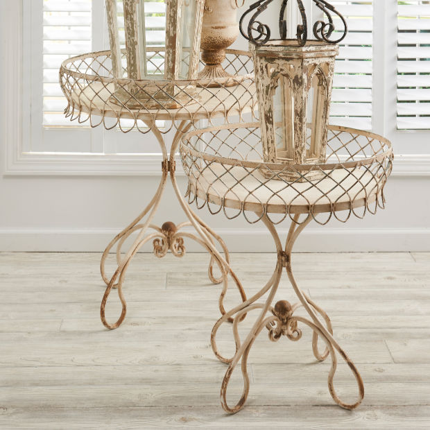 Round Decorative Display Tables, Set of 2 | Antique Farmhouse