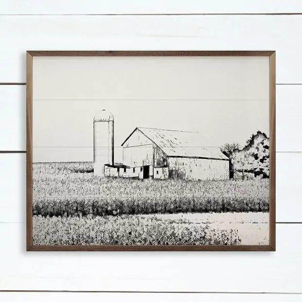 farmhouse sketch art