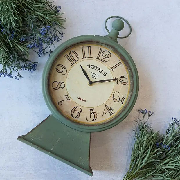 green mantel clock