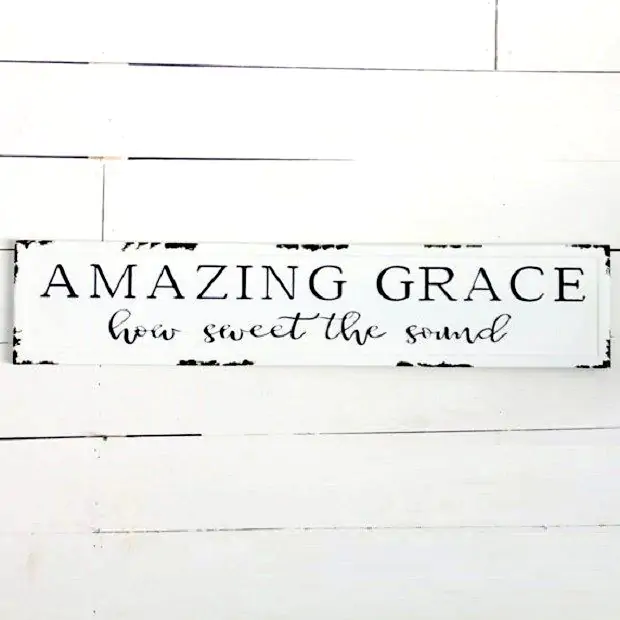 Amazing Grace Sign Scripture Sign Amazing Grace CrossSteel Sign Laser
