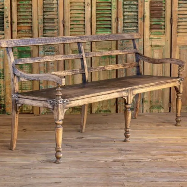 Antiqued Paseo Bench Antique Farmhouse