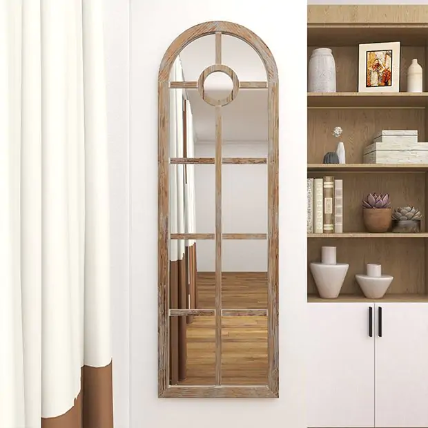 arched window frame mirror