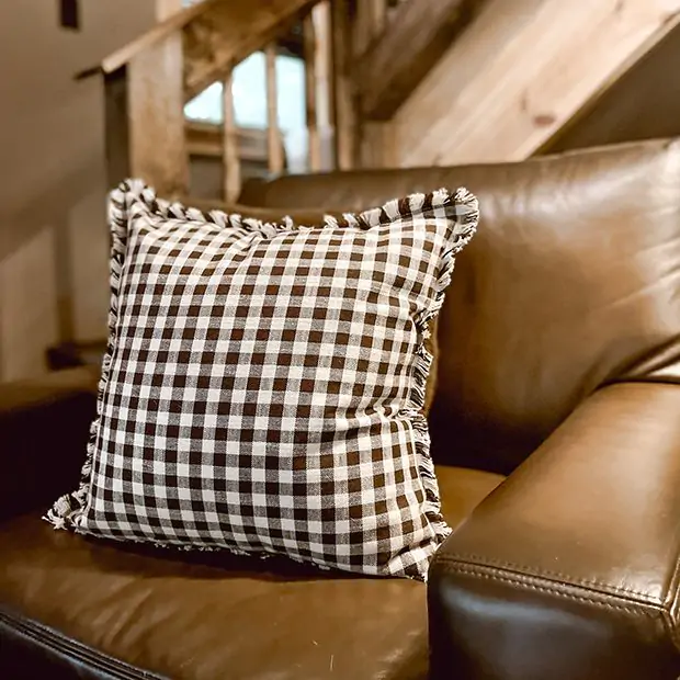 brown pattern cushion