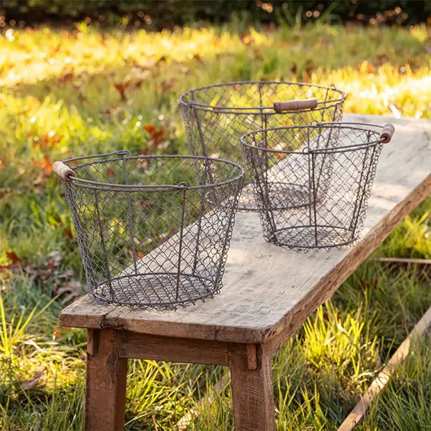 rustic wire basket