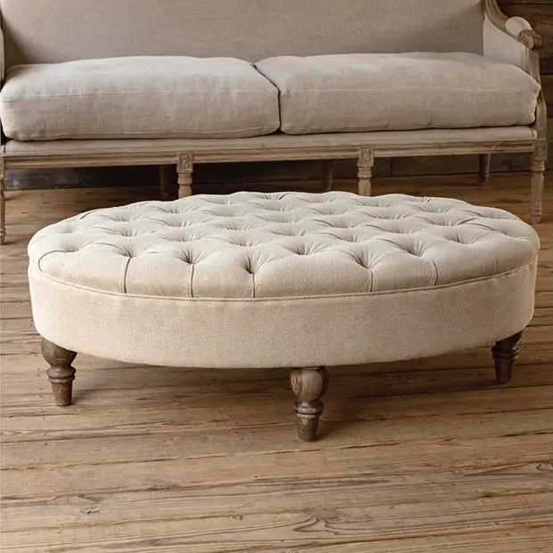 buttoned ottoman coffee table