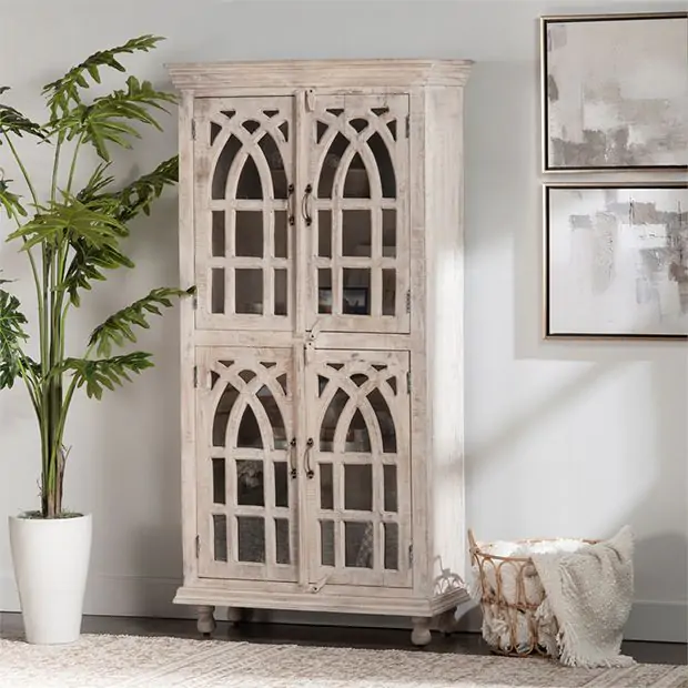 Cathedral Door Display Cabinet Antique Farmhouse