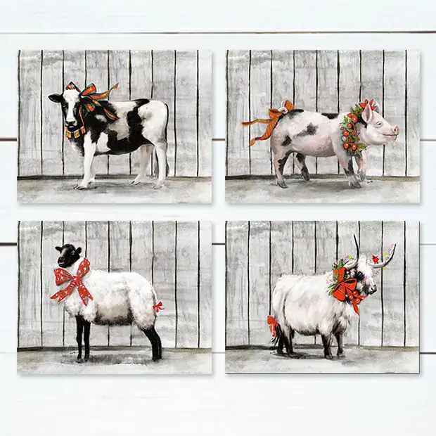 christmas farm animals decorations