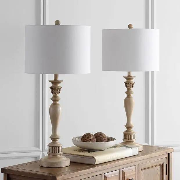 white candlestick table lamp
