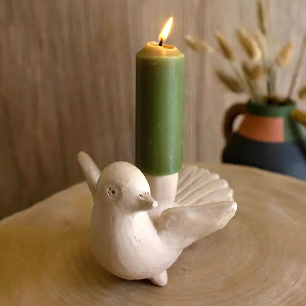 clay candlestick holders