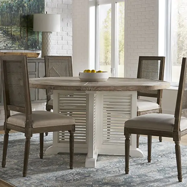 Coastal Cottage Round Dining Table Antique Farmhouse