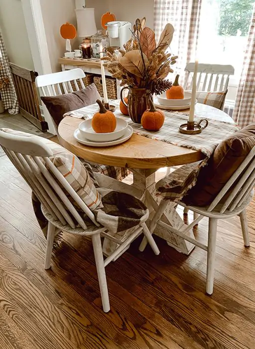distressed small dining table