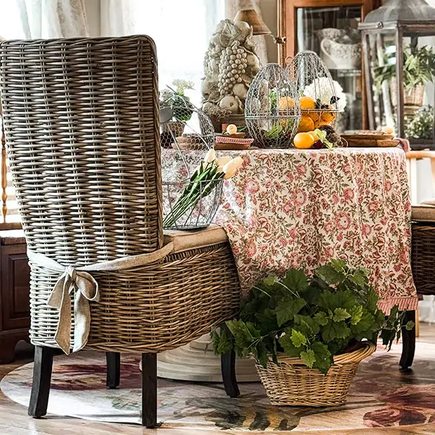 wicker dining room set