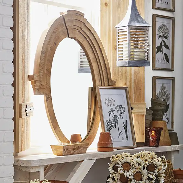 wood decorative wall mirrors