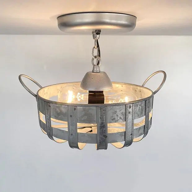 Galvanized Metal Ceiling Light