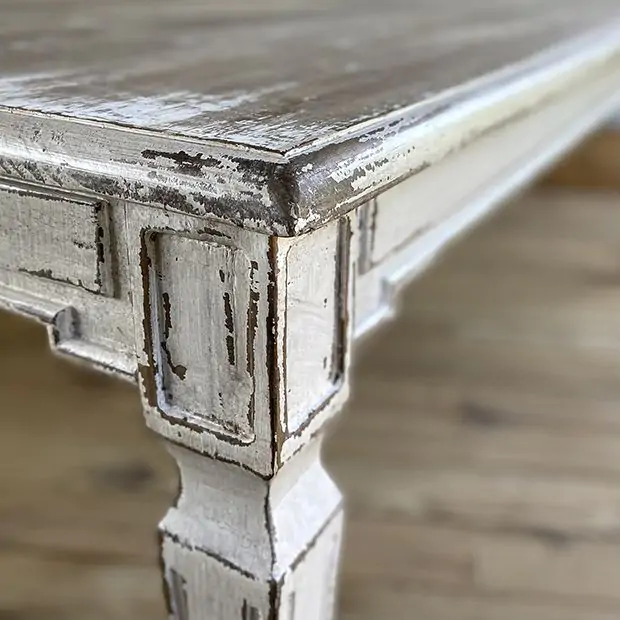 distressed small dining table