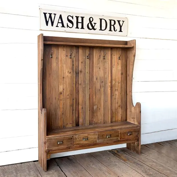 High Back Mudroom Bench Antique Farmhouse