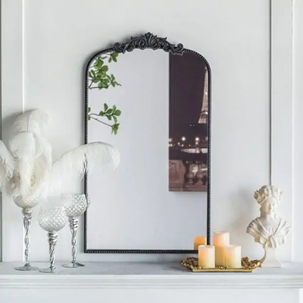 simple black frame mirror