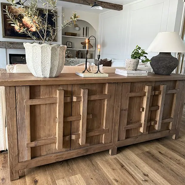 rustic wood sideboard