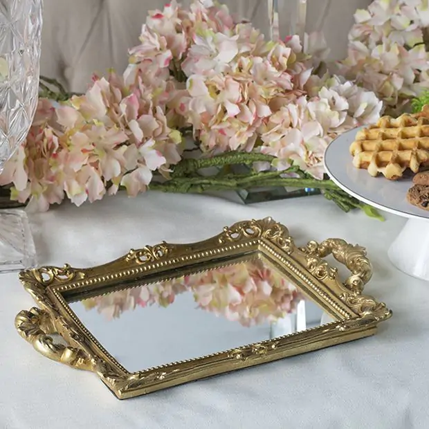 mirrored table tray