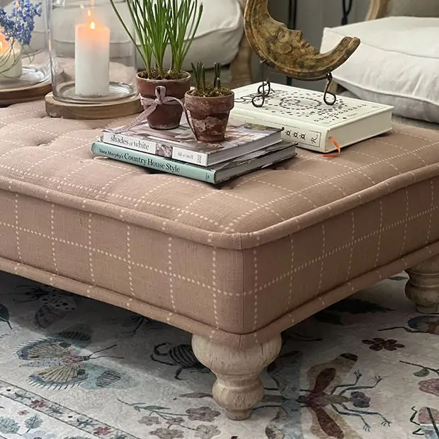 fabric ottoman