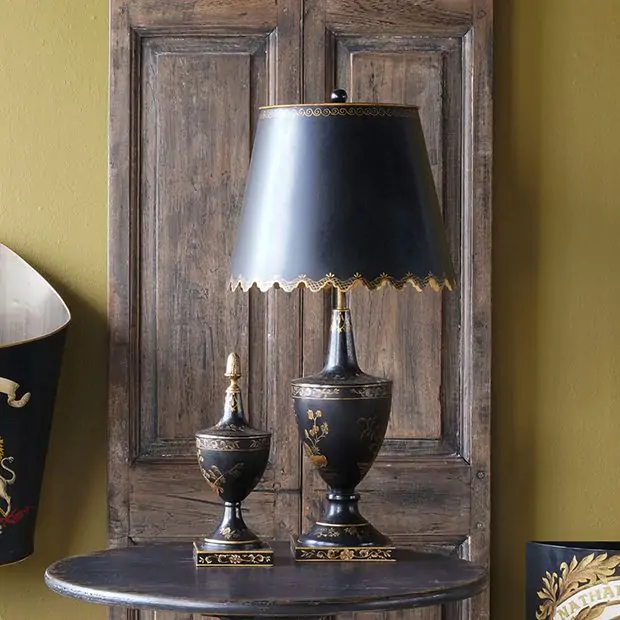 black table lamp