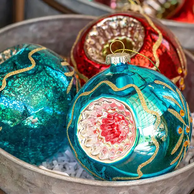 Glass christmas bulbs store