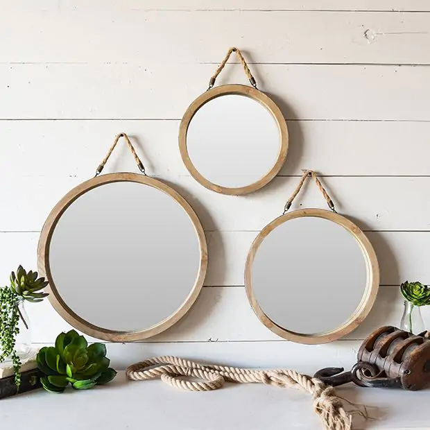 Rope hanging mirror store