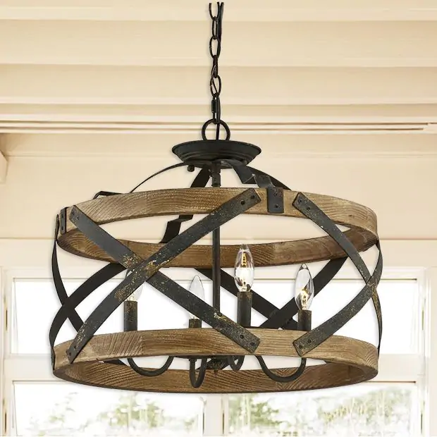 rustic wood ceiling light
