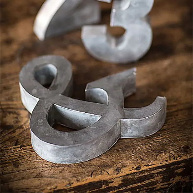 rustic letters metal