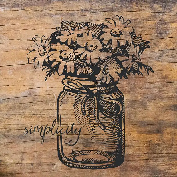 how to draw flowers in a mason jar