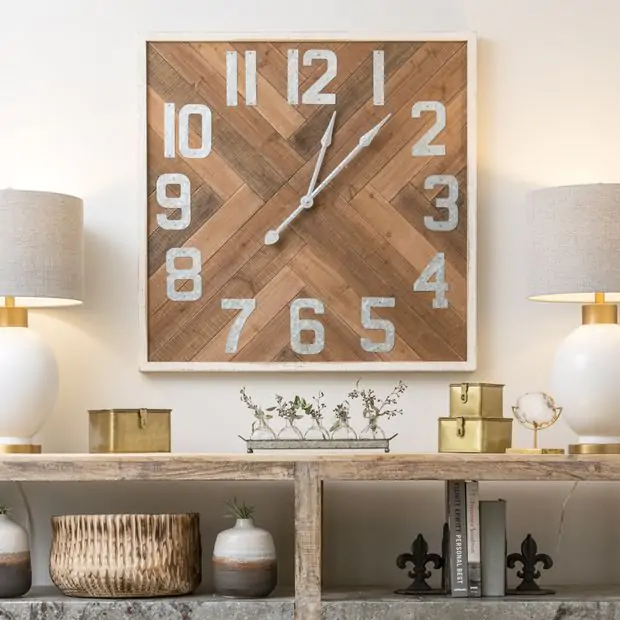 rustic square wall clocks