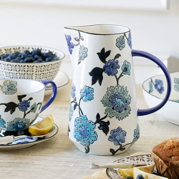 antique blue flower pattern