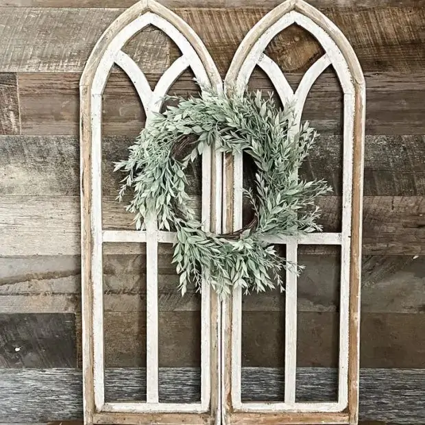 Arched Window Frame Arched French Country Distressed Window Frame,