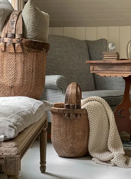 Tall woven basket store