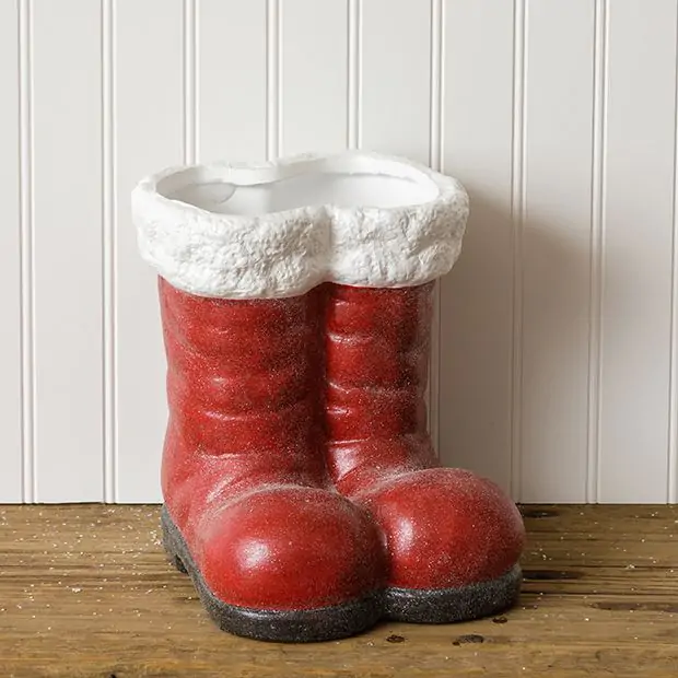 red boot planter