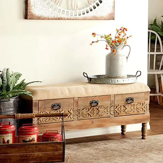 Shabby chic storage bench store