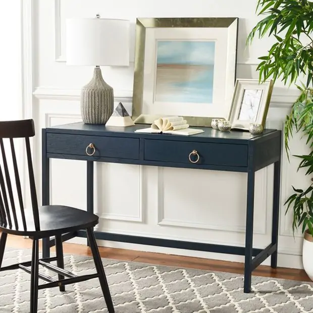 Navy blue secretary desk store
